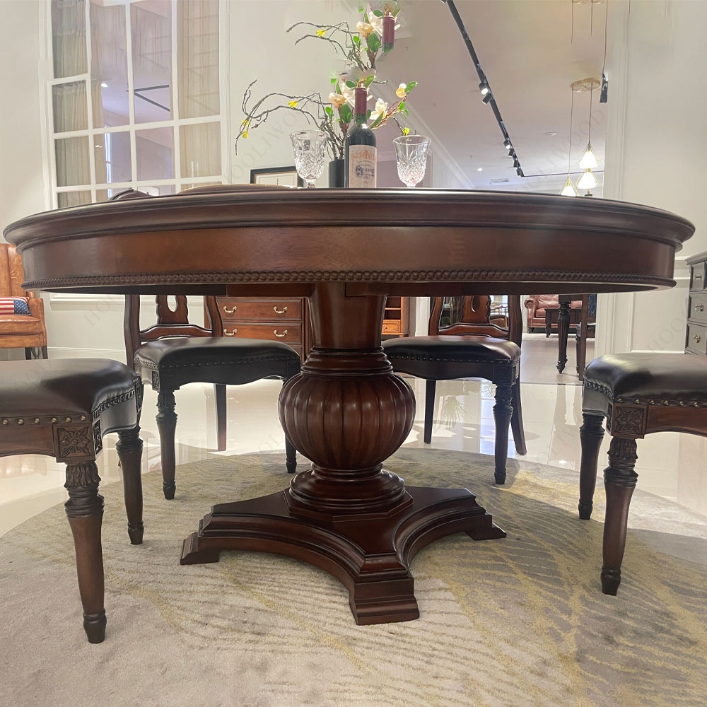 Factory Classic Luxury American Design Solid Wood Round Dining Table